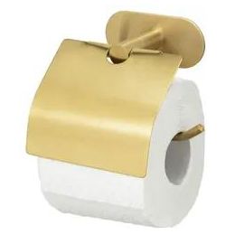 Wenko Turbo-Loc&reg; Toilettenpapierhalter mit Deckel Mod. Orea Gold Matt, Befestigen ohne bohren