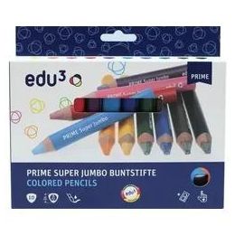edu3 PRIME Super Jumbo Buntstifte, 10er Set inkl. Spitzer