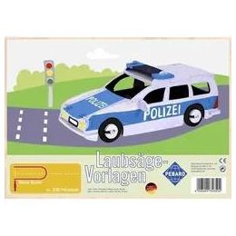 Pebaro 358S - Laubs&auml;gevorlage Polizeiauto, 1 Platte, Gr&ouml;&szlig;e DIN A4