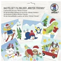 URSUS Kinder-Bastelsets Bastelset Filzbilder Winter friends