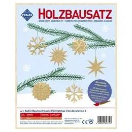 PEBARO 843/3 - Holzbausatz Baumschmuck 3, 6 Teile, Holzkonstruktion zum Zusammenstecken
