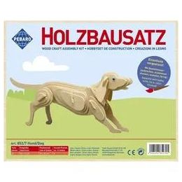 PEBARO 852/7 - Holzbausatz Hund, 37 Teile, Holzkonstruktion zum Zusammenstecken