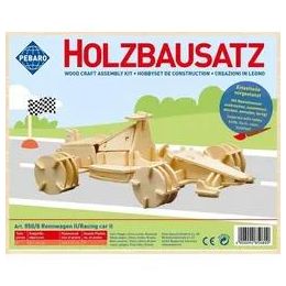 PEBARO 850/8 - Holzbausatz Rennwagen II, 87 Teile, Holzkonstruktion zum Zusammenstecken