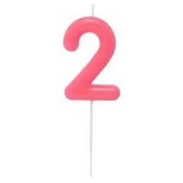 Rico Design Zahlenkerze 2, Neon Pink