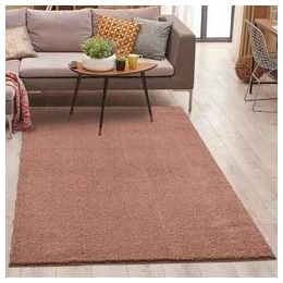 Hochflor-Teppich Carpet City "Plainy", rosa (ros&eacute;), B:200cm H:30mm L:200cm, Polyester, Teppiche, Shaggy Polyester Teppich, besonders weich, Uni-Farben