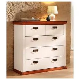 Schubkastenkommode OTTO HOME "Madrid", wei&szlig; (wei&szlig;, kirschbaumfarben), B:90cm H:79cm T:37cm, Sideboards, aus massiver Kiefer mit 5 Schubladen, 90cm breit