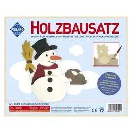 PEBARO 848/4 - Holzbausatz Schneemann Kantenhocker, 7 Teile, Holzkonstruktion zum Zusammenstecken