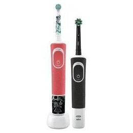 Oral-B D103 Black + D100 Star Wars D103.413.3-D100.410.2K Elektrische Kinderzahnb&uuml;rste Rotierend/Oszilierend Rot/Wei&szlig;, Schwarz/Wei&szlig;