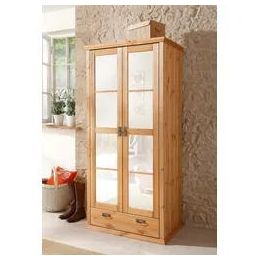 Kleiderschrank OTTO HOME "Madrid", beige (gelaugt, ge&ouml;lt), B:90cm H:190cm T:59cm, Schr&auml;nke, Kleiderschrank, aus massiver Kiefer, in 3 Breiten mit Spiegelt&uuml;ren