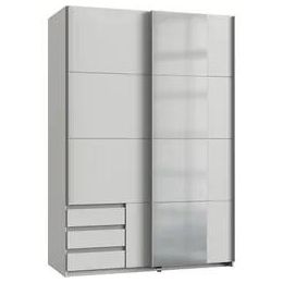 Schwebet&uuml;renschrank wimex "Emden moderner Kleiderschrank mit Spiegel und Schubladen", wei&szlig;, B:135cm H:198cm T:64cm, Schr&auml;nke, Schwebet&uuml;renschrank, Schlafzimmer Schrank Garderobenschrank mit Schwebet&uuml;ren Topseller