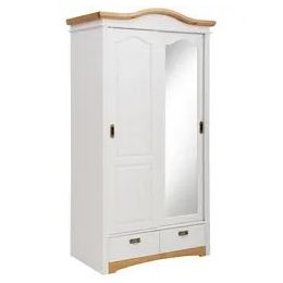 Schiebet&uuml;renschrank OTTO HOME "Konrad", wei&szlig; (wei&szlig;, honig), B:111cm H:207cm T:64cm, Schr&auml;nke, Schiebet&uuml;renschrank, Breite 111 cm, aus massiver, FSC-zertifizierter Kiefer