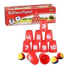 Idena Ballwurfspiel 10 Becher und 3 B&auml;llen