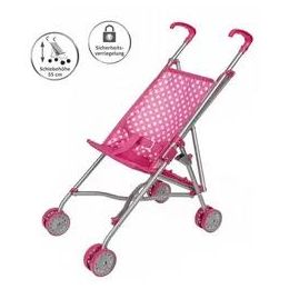 Idena Puppenbuggy zusammenklappbar pink 52x26x55cm Schiebeh&ouml;he 55cm