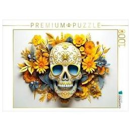 Calvendo Puzzle Blue Yellow Skull 1000 Teile Lege-Gr&ouml;&szlig;e 64x48cm Foto-Puzzle f&uuml;r gl&uuml;ckliche Stunden