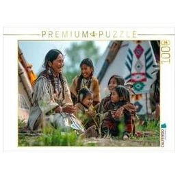 Calvendo Puzzle Indianische Frau erz&auml;hlt Kindern Geschichten 1000 Teile Lege-Gr&ouml;&szlig;e 64x48cm Foto-Puzzle f&uuml;r gl&uuml;ckliche Stunden
