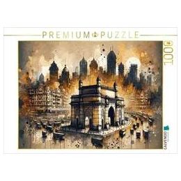 Calvendo Puzzle Mumbais Gateway in sepiafarbenen Aquarellschattierungen durch KI erschaffen 1000 Teile Lege-Gr&ouml;&szlig;e 64x48cm Foto-Puzzle f&uuml;r gl&uuml;ckliche