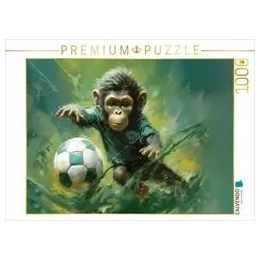 Calvendo Puzzle Babyaffen im Fussballfieber 1000 Teile Lege-Gr&ouml;&szlig;e 64x48cm Foto-Puzzle f&uuml;r gl&uuml;ckliche Stunden