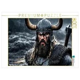 Calvendo Puzzle Grimmiger Wikingerkrieger mit geh&ouml;rntem Helm 1000 Teile Lege-Gr&ouml;&szlig;e 64x48cm Foto-Puzzle f&uuml;r gl&uuml;ckliche Stunden