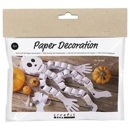 Creativ Company Mini Kreativ Set Papierdeko, Skelett, Schwarz/Wei&szlig;