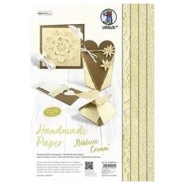 URSUS Spezialpapiere Handmade Paper Noblesse Cream, 23 x 33 cm, 8 Blatt
