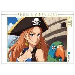 Calvendo Puzzle Anime Piratenm&auml;dchen mit Papagei 1000 Teile Lege-Gr&ouml;&szlig;e 64x48cm Foto-Puzzle f&uuml;r gl&uuml;ckliche Stunden