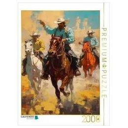 Calvendo Puzzle Reiter der Unendlichkeit: Drei Cowboys im Wind 2000 Teile Lege-Gr&ouml;&szlig;e 90x67cm Foto-Puzzle f&uuml;r gl&uuml;ckliche Stunden