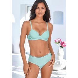 Lascana Schalen-BH 'Tiziana' blau Gr. 80E. Mit Schleife, Spitze, Glitzerdetails. Mit B&uuml;gel