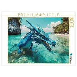 Calvendo Puzzle Ein blauer Wasserdrachen durchstreift sein Inselreich 1000 Teile Lege-Gr&ouml;&szlig;e 64x48cm Foto-Puzzle f&uuml;r gl&uuml;ckliche Stunden