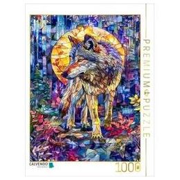 Calvendo Puzzle Ein einsamer Wolf durchstreift im sanften Licht des Mondes den dunklen Wald 1000 Teile Lege-Gr&ouml;&szlig;e 64x48cm Foto-Puzzle f&uuml;r gl&uuml;ckliche