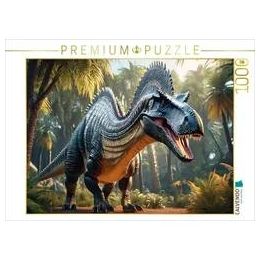 Calvendo Puzzle Dinosaurier - ein Spinosaurus in urzeitlicher Landschaft 1000 Teile Lege-Gr&ouml;&szlig;e 64x48cm Foto-Puzzle f&uuml;r gl&uuml;ckliche Stunden
