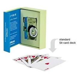 Teneues - Playing Cards: Watercolor Camera, 54 Cards, Embossed Full Color, Beautiful Green and Blue Watercolor, Magnet Enclosure Box