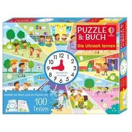 USBORNE Puzzle & Buch: Die Uhrzeit lernen