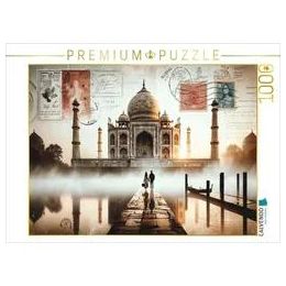 Calvendo Puzzle Morgend&auml;mmerung am Taj Mahal: Eine KI-kreiertes Portr&auml;t der Liebe 1000 Teile Lege-Gr&ouml;&szlig;e 64x48cm Foto-Puzzle f&uuml;r gl&uuml;ckliche Stunden