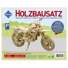 PEBARO 850/6 - Holzbausatz Cross-Motorrad, 56 Teile, Holzkonstruktion zum Zusammenstecken