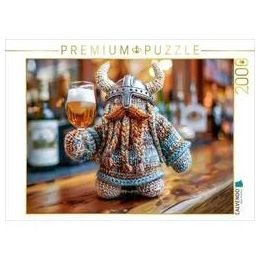 Calvendo Puzzle Wikinger Einherjer mit einem Glas Bier. Geh&auml;kelt. 2000 Teile Lege-Gr&ouml;&szlig;e 90x67cm Foto-Puzzle f&uuml;r gl&uuml;ckliche Stunden