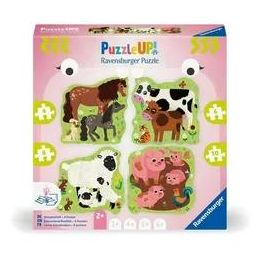 Ravensburger Kinderpuzzle 4, 6, 8, 10 Teile - Puzzle UP! Bauernhoftiere