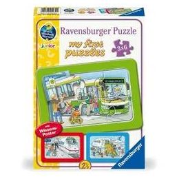 Ravensburger Kinderpuzzle 3x6 Teile - Wieso? Weshalb? Warum? Unterwegs mit Bus, Bahn und Flugzeug
