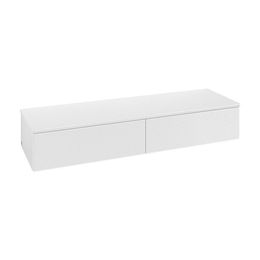 Villeroy & Boch Villeroy und Boch Antao Sideboard L42100GF mit Beleuchtung, 2 Ausz&uuml;ge, 1600 x 268 x 500 mm, Front mit Struktur, Glossy White Lacquer / Glossy White Lacquer