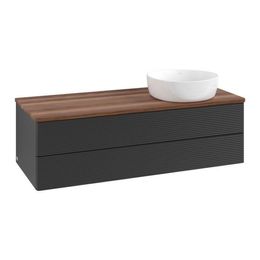 Villeroy & Boch Villeroy und Boch Antao Waschtisch-Unterschrank K23112PD 120x36x50cm, Waschbeckenplattenfarbe warm walnut, black matt lacquer