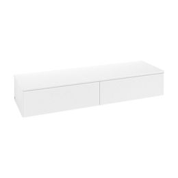 Villeroy & Boch Villeroy und Boch Antao Sideboard L42100MT mit Beleuchtung, 2 Ausz&uuml;ge, 1600 x 268 x 500 mm, Front mit Struktur, White Matt Lacquer / White Matt Lacquer