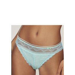 Lascana String 'Tiziana' blau Gr. 40/42 f&uuml;r Damen. Mit Spitze, Schleife. Figurbetont. Nachhaltig.