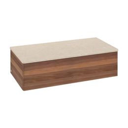 Villeroy & Boch Villeroy und Boch Antao Sideboard L40003HM mit Beleuchtung, 1 Auszug, 1000 x 268 x 500 mm, Front ohne Struktur, Warm Walnut / Botticino
