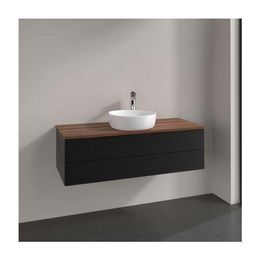 Villeroy & Boch Villeroy und Boch Antao Waschtisch-Unterschrank K21112PD 120x36x50cm, Waschbeckenplattenfarbe warm walnut, black matt lacquer