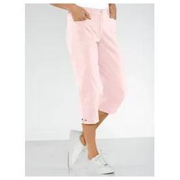Caprihose Casual Looks, Damen, Gr. 42, Normalgr&ouml;&szlig;en, rosa (ros&eacute;), 98% Baumwolle, 2% Elasthan, unifarben, 3/4-L&auml;nge, Hosen Caprihose