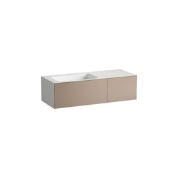 Laufen FOLIO Waschplatz H580FO75221111 1254x500x350 mm, mit Armaturenbank, mit einem Hahnloch, mittig, ohne &Uuml;berlauf, Farbe: Moonstone