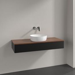 Villeroy & Boch Villeroy und Boch Antao Waschtisch-Unterschrank K10012PD 120x19x50cm, Waschbeckenplattenfarbe warm walnut, black matt lacquer