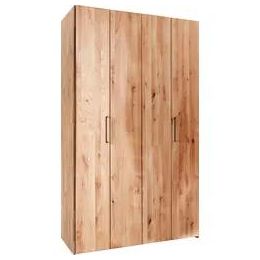 Faltt&uuml;renschrank Home Affaire "Chamara", beige (natur), B:124cm H:218cm T:65cm, Schr&auml;nke, Kleiderschrank Dreht&uuml;renschrank, in unterschiedlichen Schrankbreiten erh&auml;ltlich, massives Eichenholz