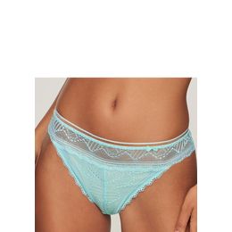 Lascana String 'Tiziana' blau Gr. 36/38 f&uuml;r Damen. Mit Spitze, Schleife. Figurbetont. Nachhaltig.