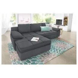 Ecksofa Home Affaire "Labene L-Form", grau (dunkelgrau), B:270cm H:82cm T:90cm, Struktur fein (95% Polyester, 5% Polyamid);Luxus-Microfaser ALTARA NUBUCK (100% Polyester);Kunstleder SOFTLUX / Struktur (100% Polyester);Struktur (100% Polyester);Flachgewebe (95% Polyester, 5% Polyamid), Sofas, Ecksofa, wahlweise mit Bettfunktion und Bettkasten, auch als XXL-Variante