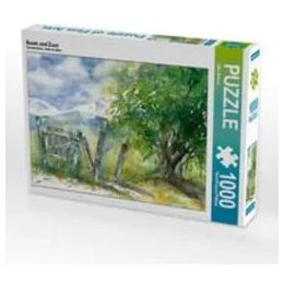 Calvendo Puzzle Baum und Zaun 1000 Teile Lege-Gr&ouml;&szlig;e 64 x 48 cm Foto-Puzzle Bild von Jitka Krause
